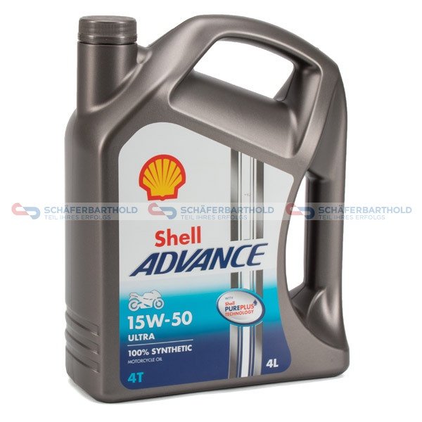 Shell 15W50 4T Advance Ultra - 4 L - Shell MC olie - Industri Kemi ApS